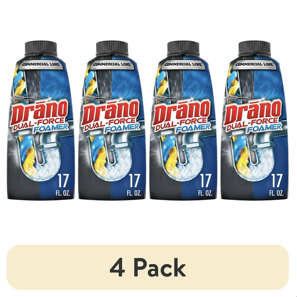 Drano Dual-Force Foamer, Drain Clog Remover, Commercial Line, 17 oz (4 ...